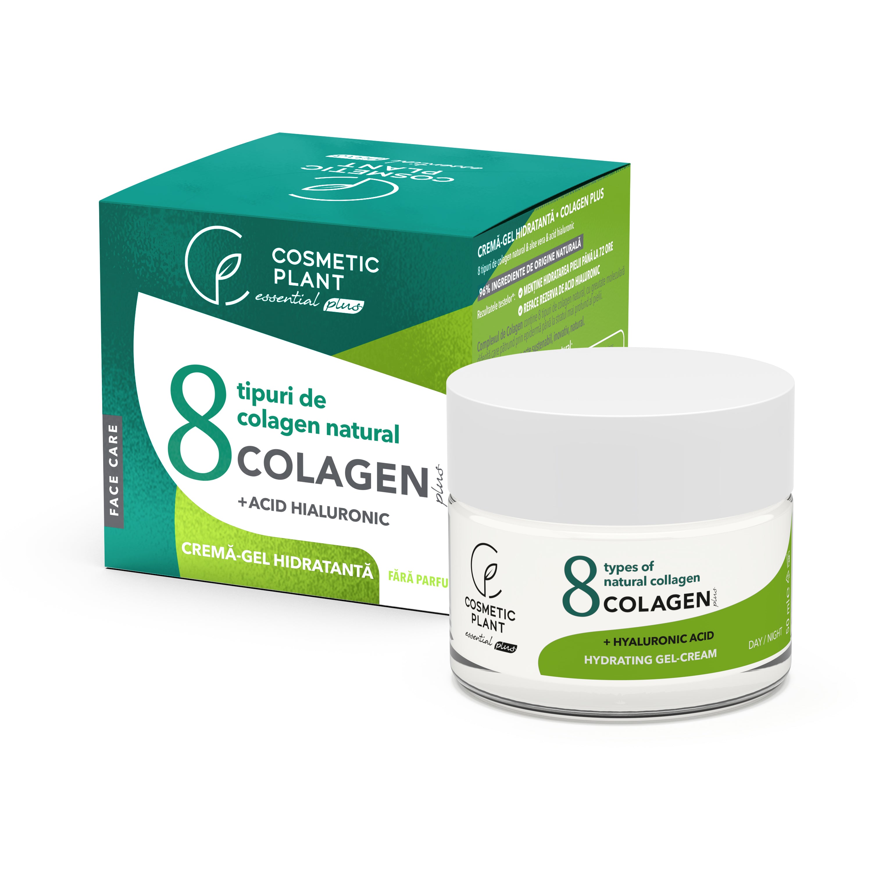 Cremă – gel hidratantă COLAGEN Plus cu 8 tipuri de colagen natural & a ...