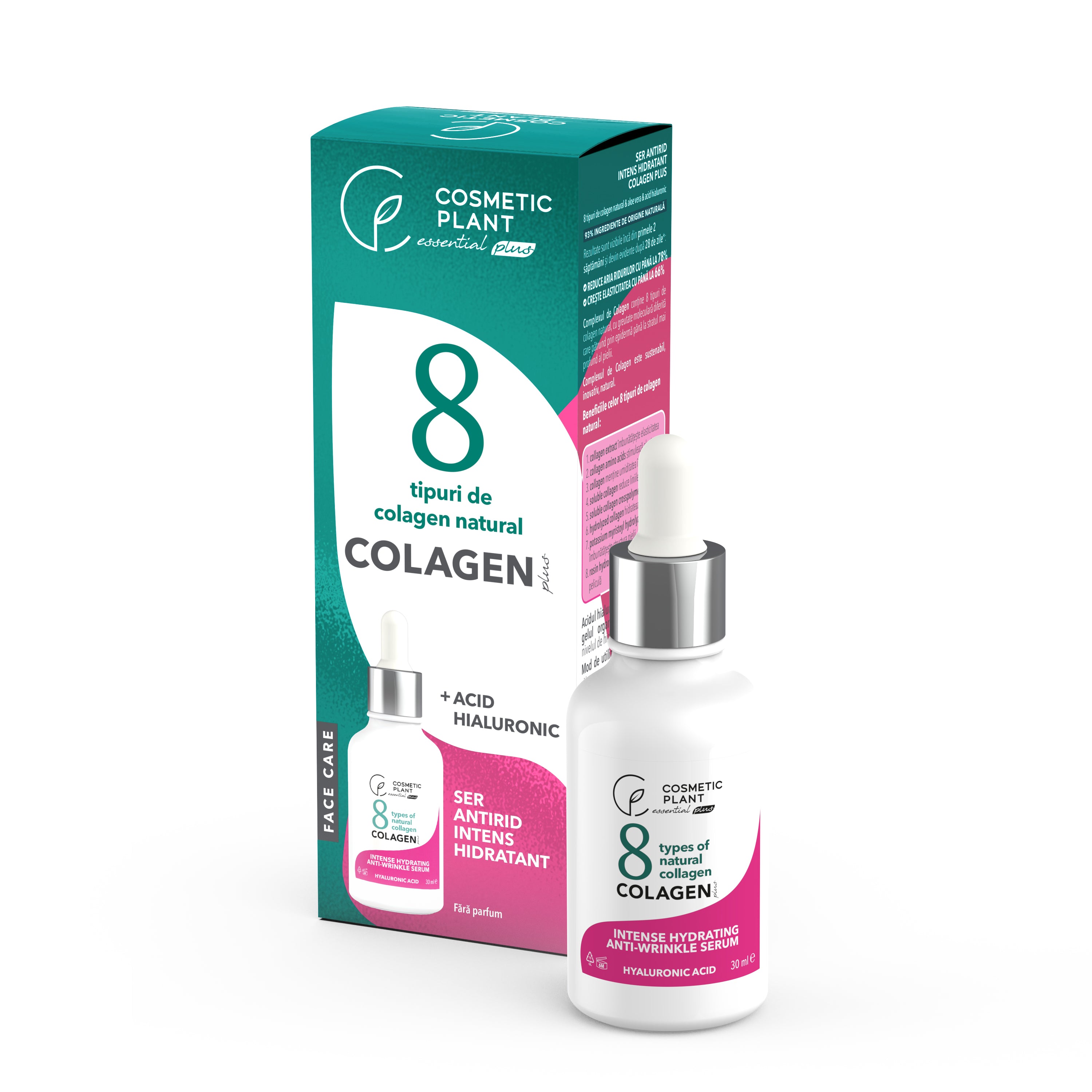 Ser antirid intens hidratant COLAGEN Plus cu 8 tipuri de colagen natur ...